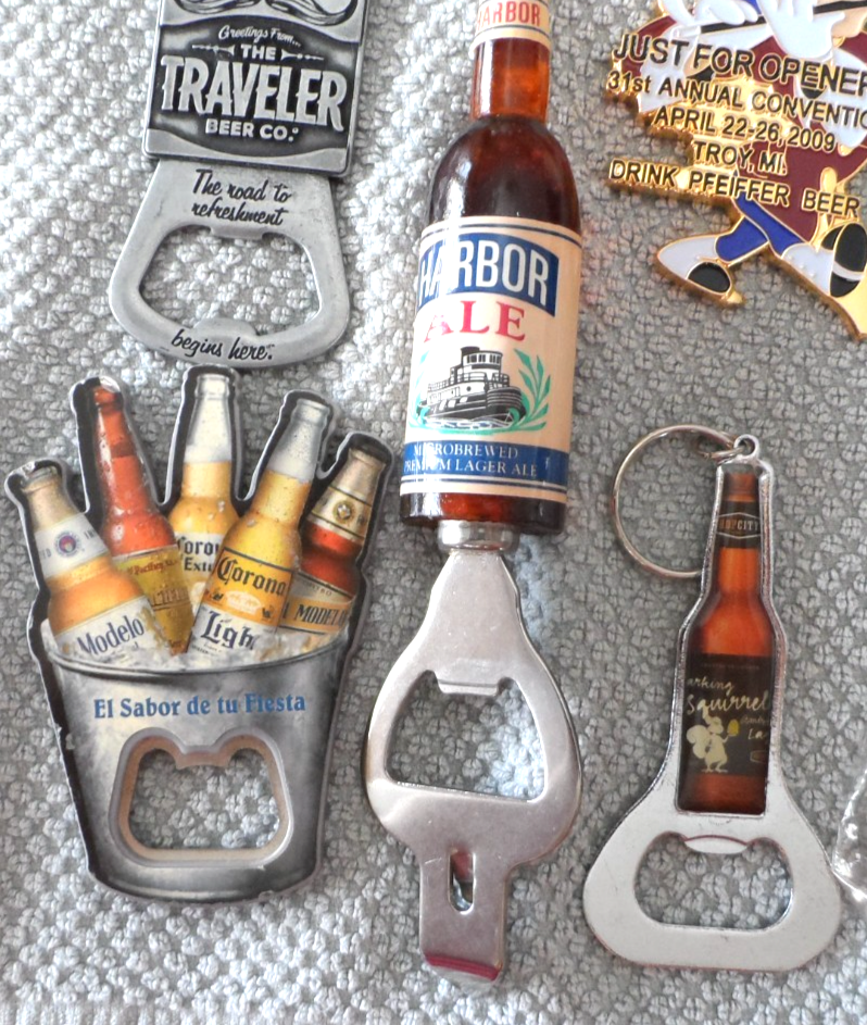 NICE LOT OF (8) ASSORTED BEER BOTTLE OPENERS SEE NOTES X-302 | eBay