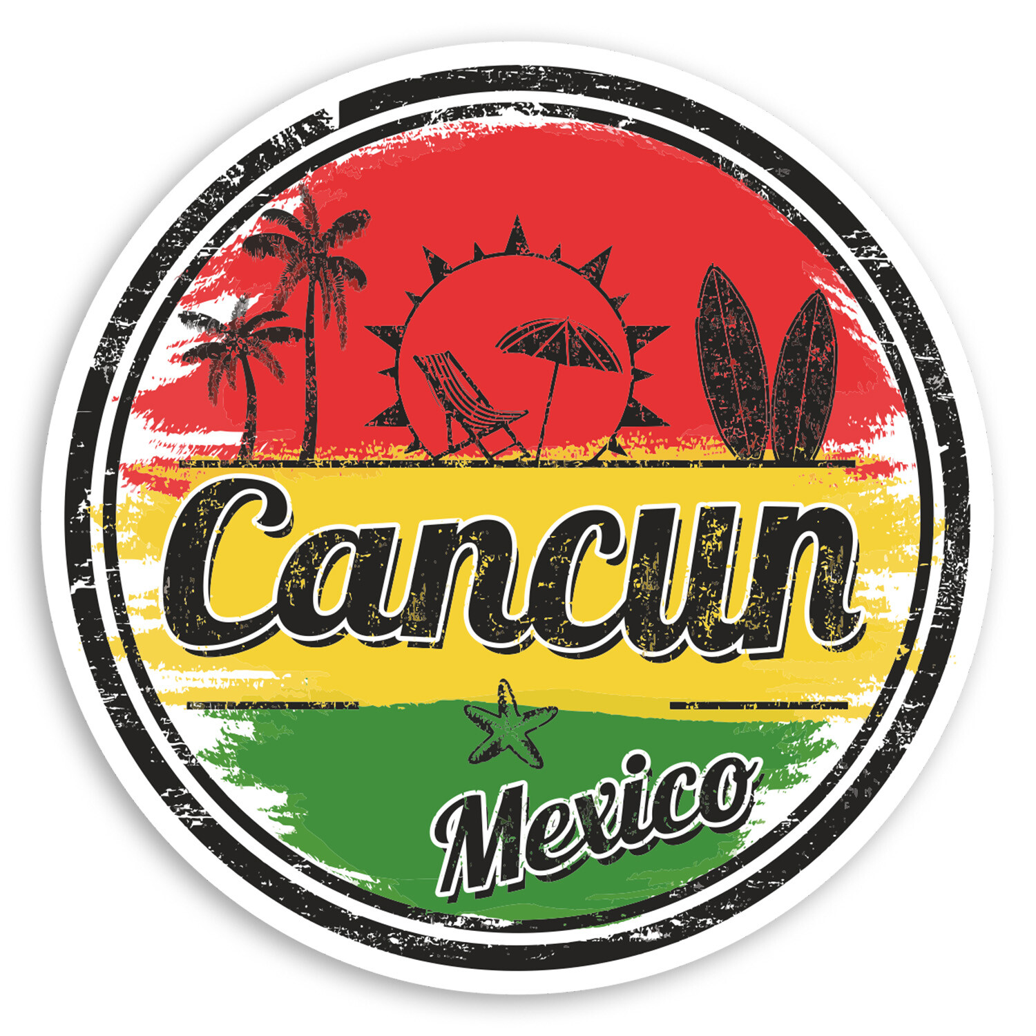 2 x 10cm Fun Cancun Mexico Vinyl Stickers - Flag Travel Luggage Sticker ...
