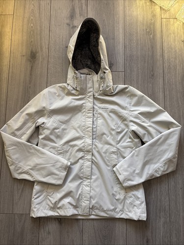 Quechua Womens Waterproof Jacket Polyamide Hooded Size S Cream Great ...