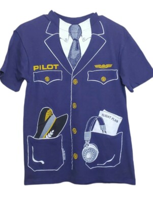 VTG 80s Airline Pilot Captain Uniform Hanes Beefy T-Shirt Medium 38-40 ...