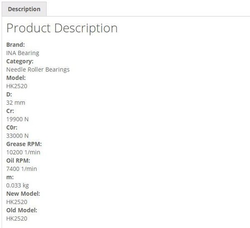 1PC INA HK2520 Needle Roller Bearings 25x32x20mm | eBay