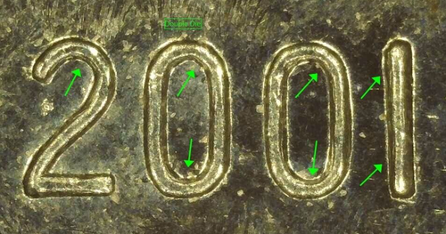 2001 P Canadian 10 Cents Dime With Multiple Double Die Mint Errors On ...