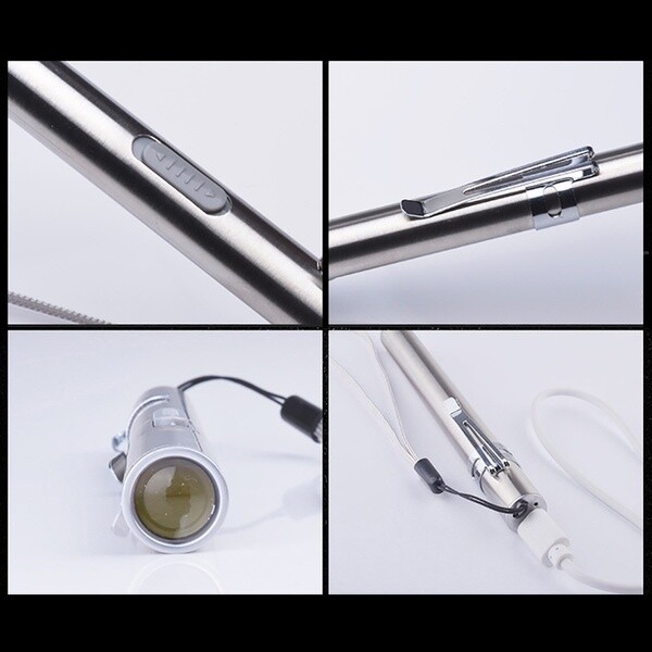 Super Bright Led USB Rechargeable Pen Pocket Torch Lamp | eBay