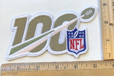 NFL 100th Anniversary Shield Logo Patch Football Green & Pink Colors 5 ...