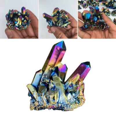 .Rainbow Titanium Cluster Mineral Specimen Healing Natural Stone ...