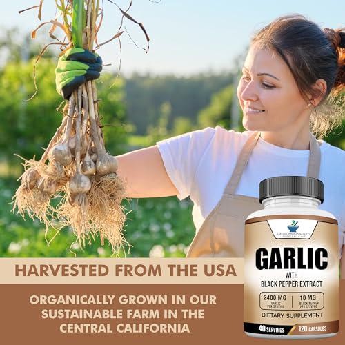 American Standard Supplements Garlic 2400mg Per Serving with Black ...