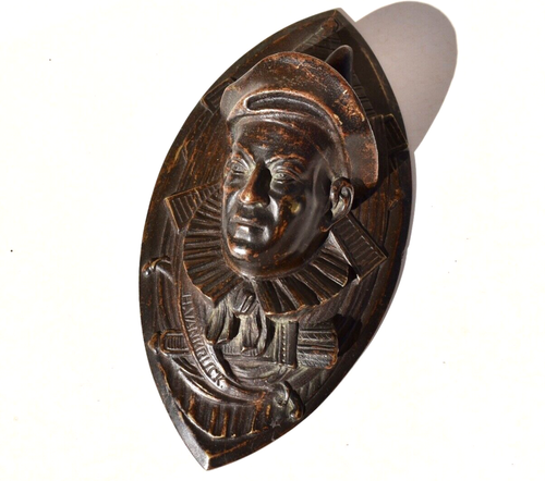 19th Century Dutch Bronze Court Jester Clown Wall Mount Match Safe Vase ...