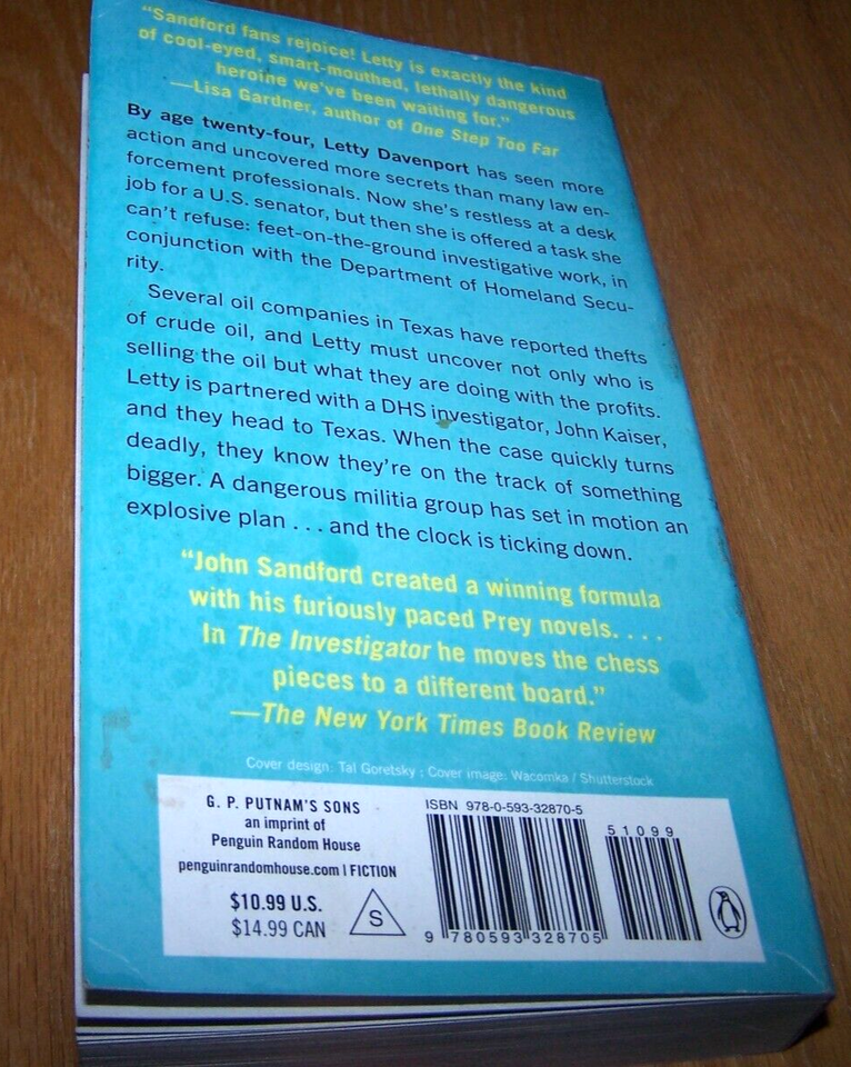 The Investigator (A Letty Davenport Novel) by John Sandford - Paperback ...