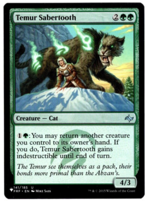 Temur Sabertooth 141/185 Non Foil The List Reprints Magic The Gathering ...