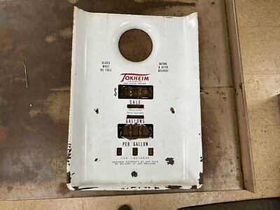 TOKHEIM PORCELAIN GAS PUMP FRONT FACE COVER PANEL SIGN GAS STATION | eBay