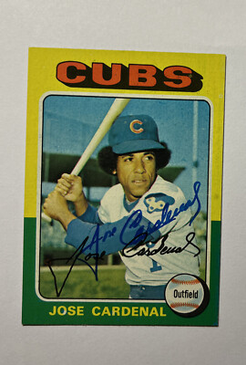 1975 Jose Cardenal Autographed TOPPS Baseball card # 15 CUBS | eBay