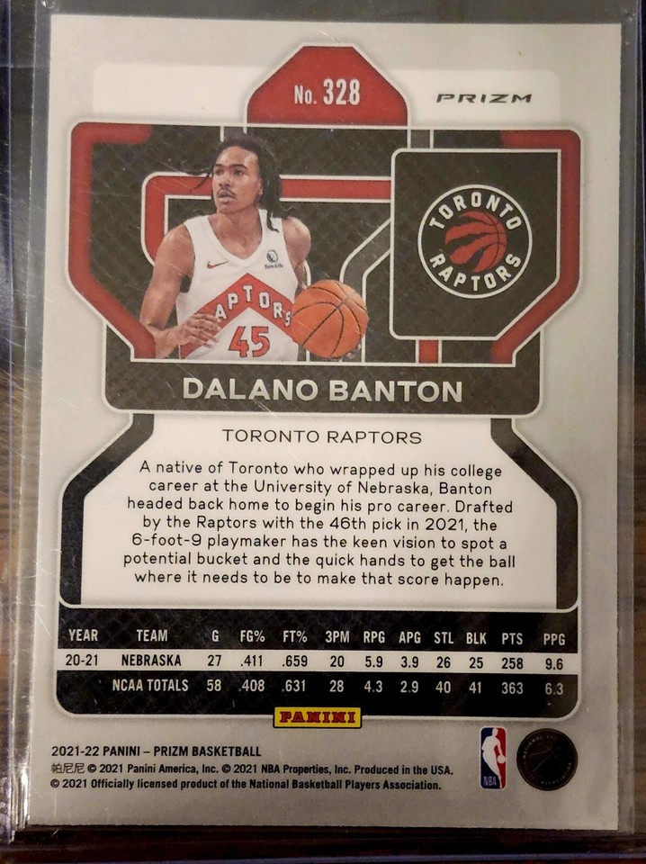 2021-22 Prizm Delano Banton Pink Cracked Ice Prizm Rookie Card RC #328 ...