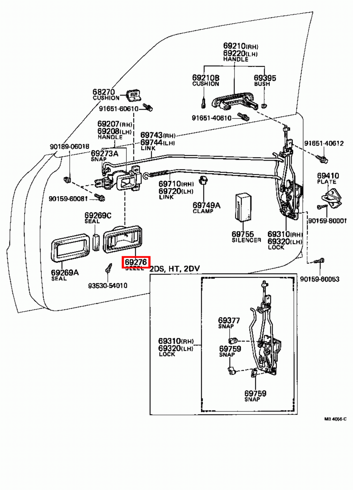 Genuine Corolla Trueno KE36 KE35 KE30 Front Interior Door Handle Bezel ...