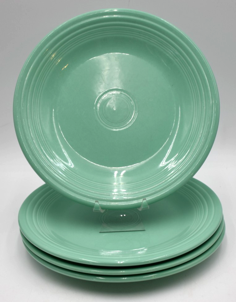 Fiesta Green 10 1/2" Dinner Plates Homer Laughlin USA Fiestaware Set of ...