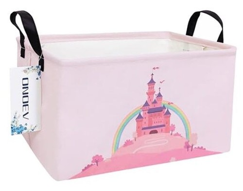 Cesta de lavandería plegable rectangular, cesta de lona REC Castillo Rosa 781108074345| eBay