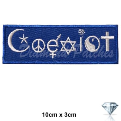 Coexist embroidery patch iron sew on kids badge biker goth | eBay