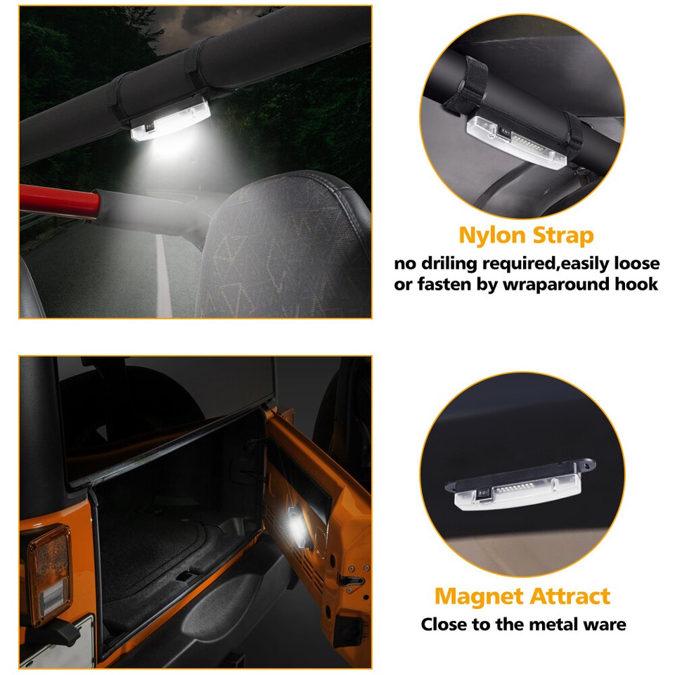 FOR Polaris RZR Turbo UTV Roll Bar LED Interior Dome Light White Green ...