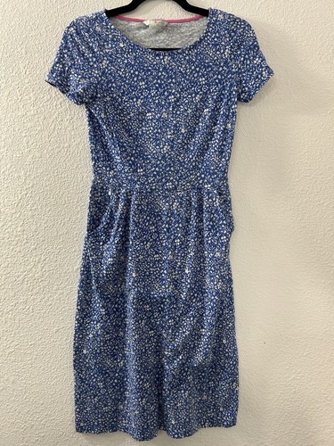 Boden US 4L Blue White Floral Phoebe Cotton Dress UK 8L BloomCore Ditzy ...