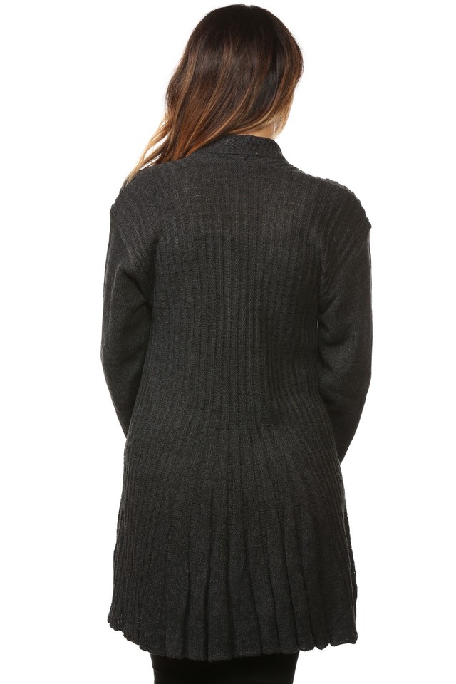 Ladies Women's Knitted Waterfall Cardigans Tops Sweaters Full Sleeves ...