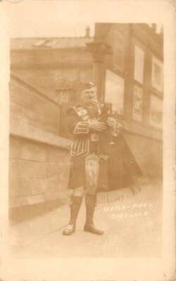 Greenock Scotland Scotch Piper Man Playing Bag Pipes Real Photo ...