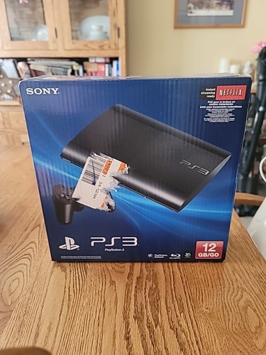 Sony PlayStation 3 Super Slim 12GB Console PS3 Black Brand New Factory ...