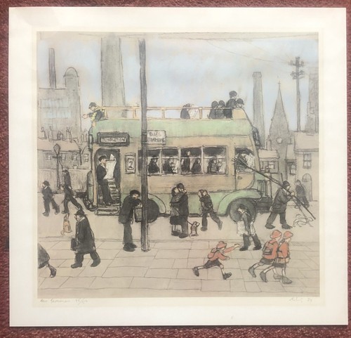 Harold Riley signed Limited Edition Print No 35/50 The bus terminus ...