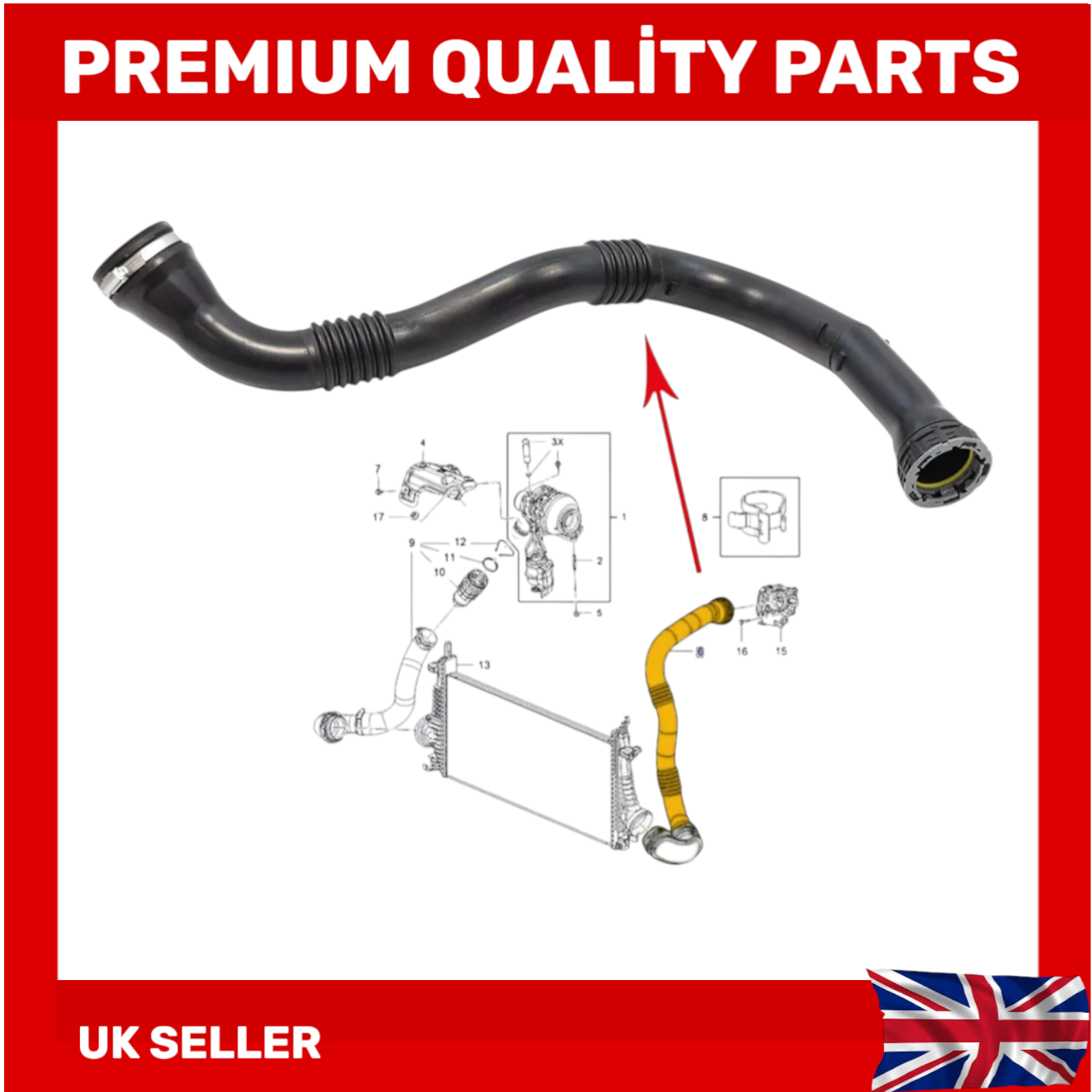 TURBO INTERCOOLER HOSE/PIPE FOR VAUXHALL INSIGNIA 1.6 DIESEL 13419441 ...