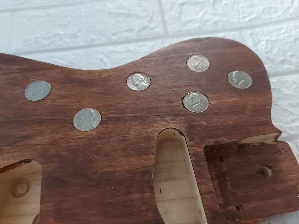 NEW Tele Style BODY Telecaster Stained Rustic Finish W/ Recessed Coins ...