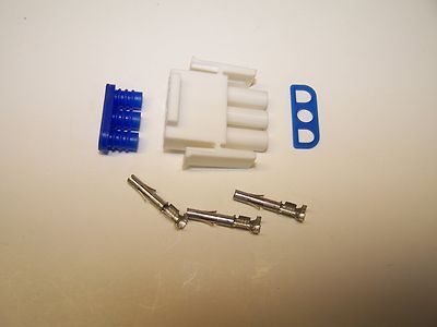 1 WHITE 3X OEM Amp/Tyco Mate-N-Lok Lock MALE connector HARLEY ULTIMA ...