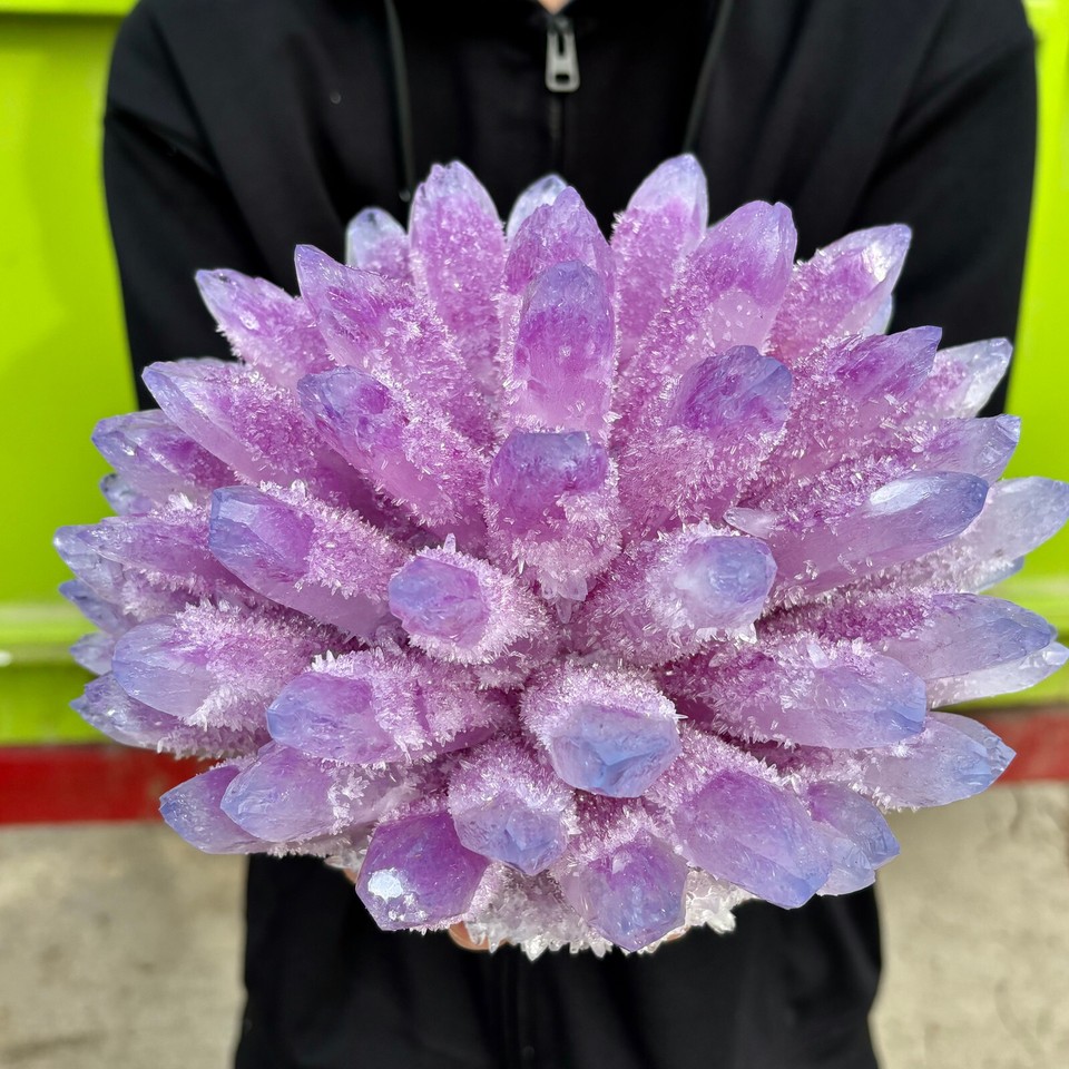 11LB New Find Pink Phantom Quartz Crystal Cluster Mineral Specimen ...