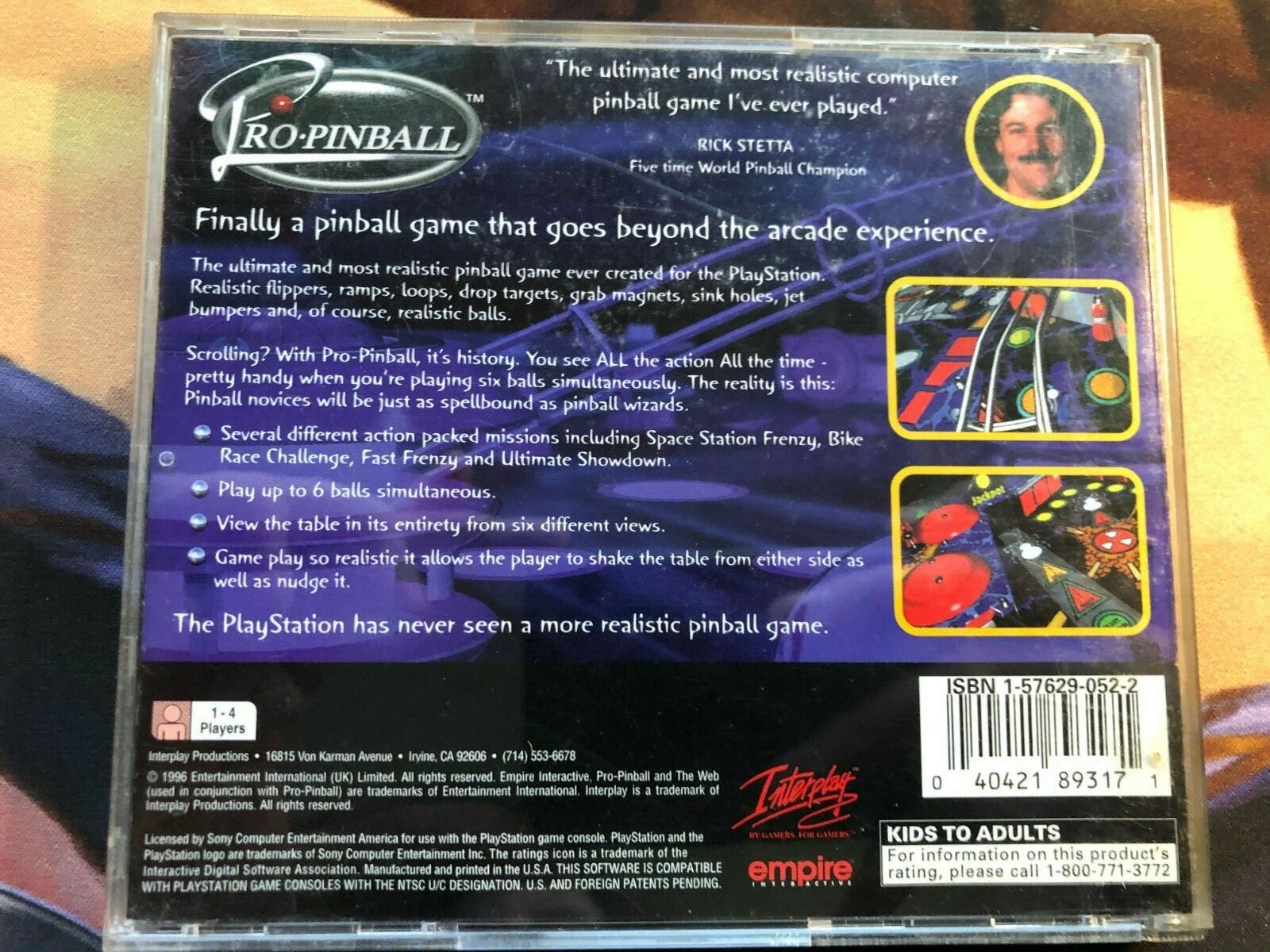 Pro Pinball (Sony PlayStation 1 PS1) *COMPLETE - TESTED* Ultimate 3D ...