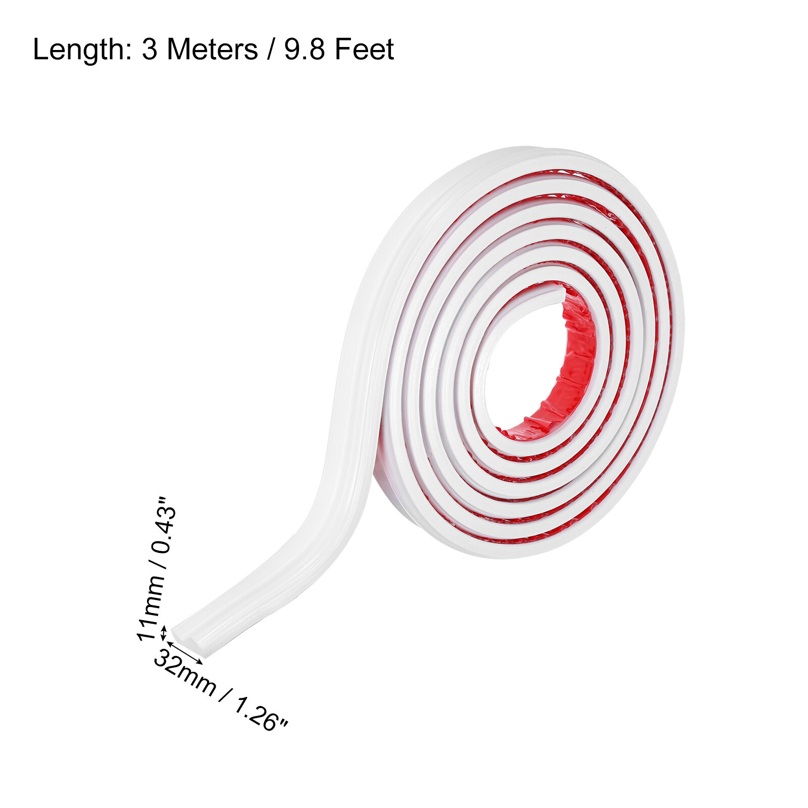 PVC Baseboard Molding Trim, 1.26 Inch x 9.8 Feet, White | eBay