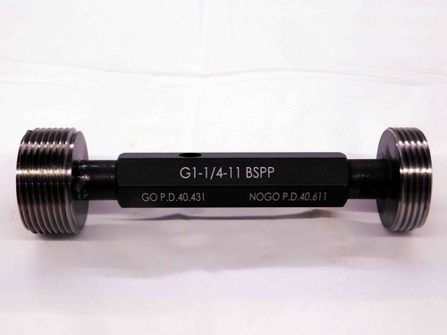 NEW G 1 1/4 11 BSPP PIPE THREAD PLUG GAGE 1.25 GO NO GO PDS = 40.431 ...