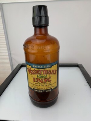 Waterman Master Ink Bottle 32 oz Label Brown Glass Size 93 x 217 mm ...