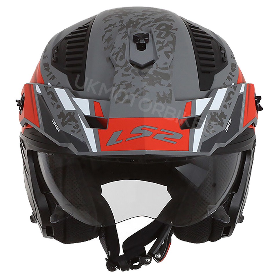 LS2 OF606 DRIFTER DEVOR MODULAR OPEN FACE MOTORCYCLE HELMET + FREE DARK ...