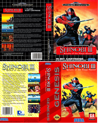 - Shinobi III 3 Genesis US EU Box Art Case Insert Cover Only | eBay UK