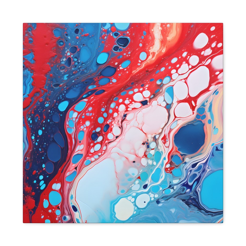 Abstract Red and blue pouring paint print Canvas Gallery Wraps | eBay