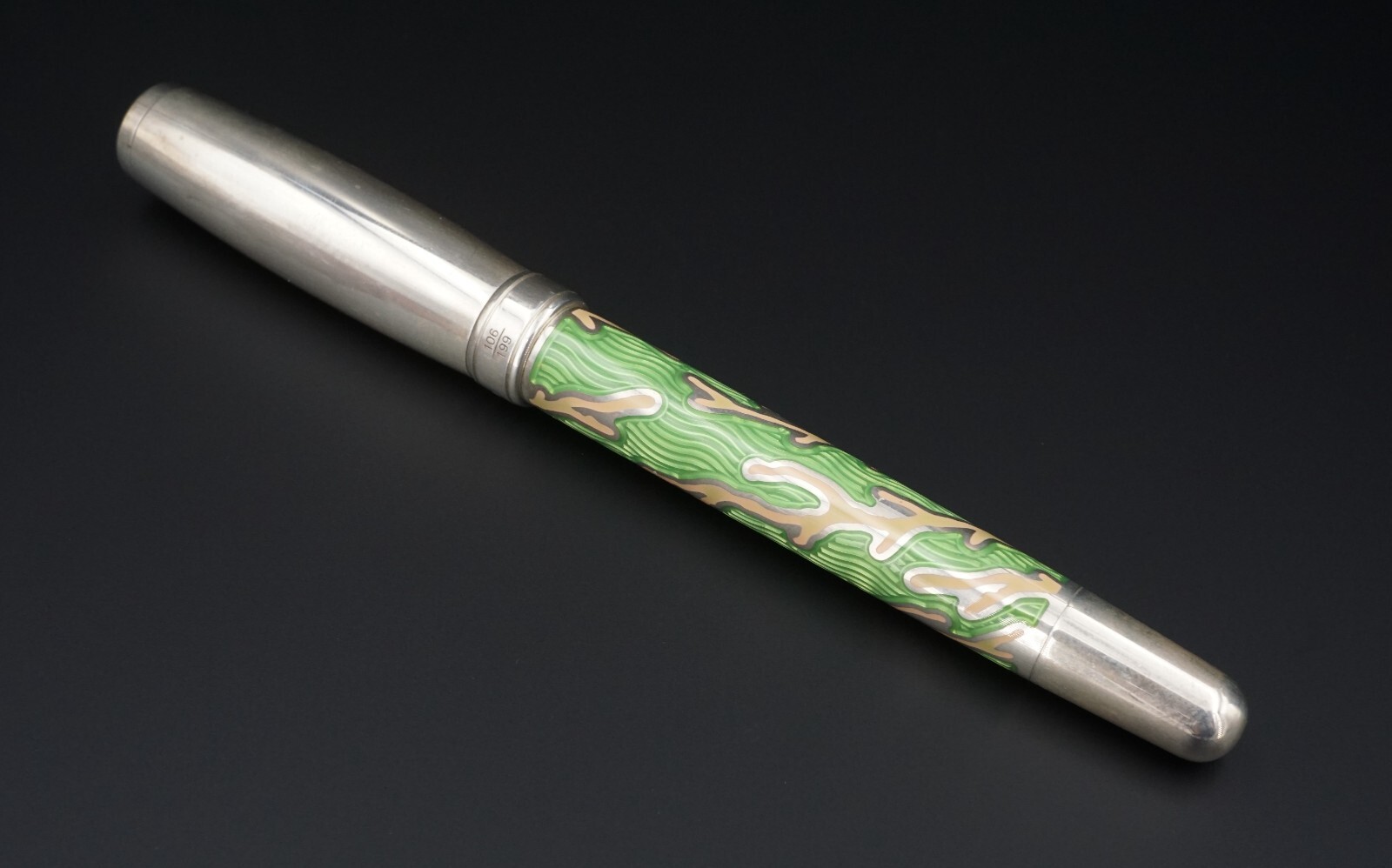 Chopard Sterling 18k Pink Coral Green Enamel Fountain Pen Limited ...