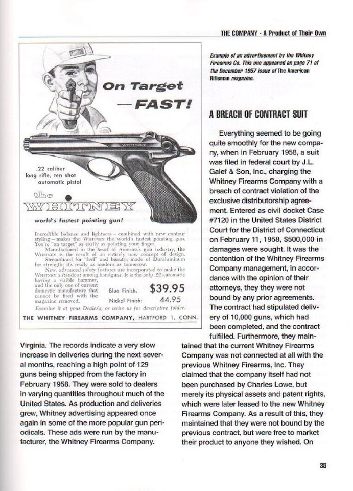 The Whitney Wolverine .22 Caliber Semi-Automatic Pistol, New Book $0 US ...
