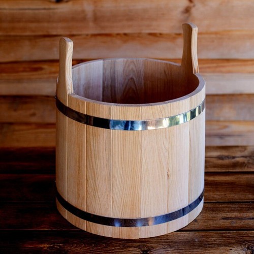 3 Gal Sauna Oak Wooden Bucket Bottomless Ladle SPA Russian Bath Pool | eBay