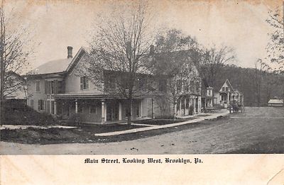 BROOKLYN PENNSYLVANIA MAIN STREET LOOKING WEST POSTCARD c1911 UNIQUE PC ...