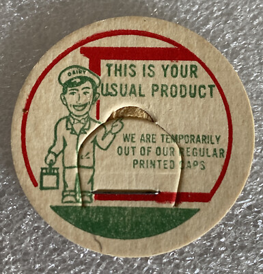 Vintage Milk Bottle Cap - THIS IS YOUR USUAL PRODUCT - generic cap ...