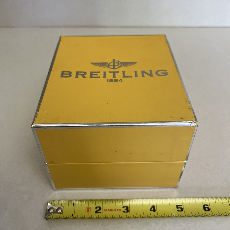 Genuine Breitling Black Bakelite Watch Box w/ Black Interior & Yellow ...