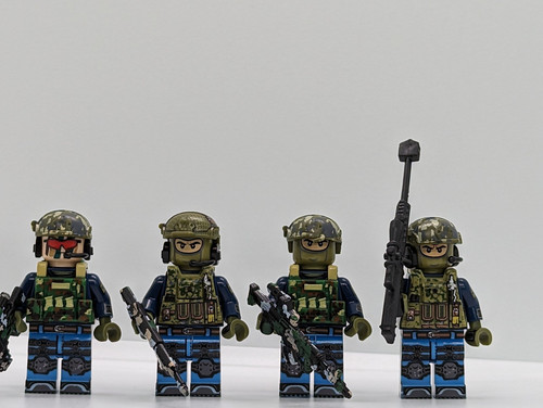 Custom Printed LEGO Minifigure (4x) Urban Plain-clothes Paramilitary ...