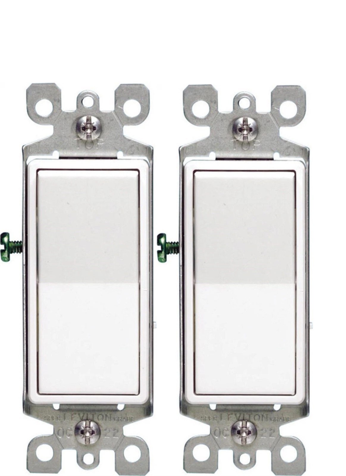 Leviton Decora 15A-120/277V AC/CA Switch, White 2 Pack Mew | eBay