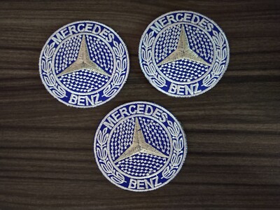 3pcs MERCEDES BENZ Blue RACING Sport Iron on Patch or Sew Embroidered ...