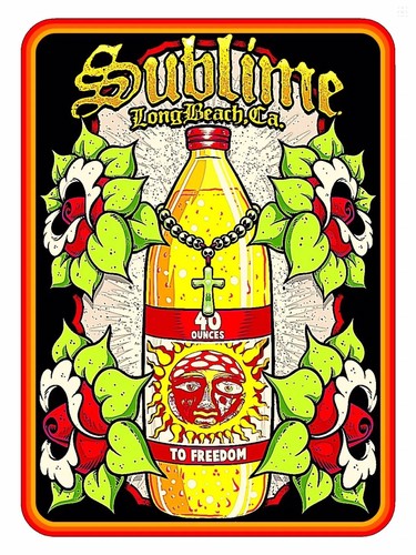 Sublime Sticker: 40 Ounces Oz: Vinyl Long Beach California Skunk Records Reggae | eBay