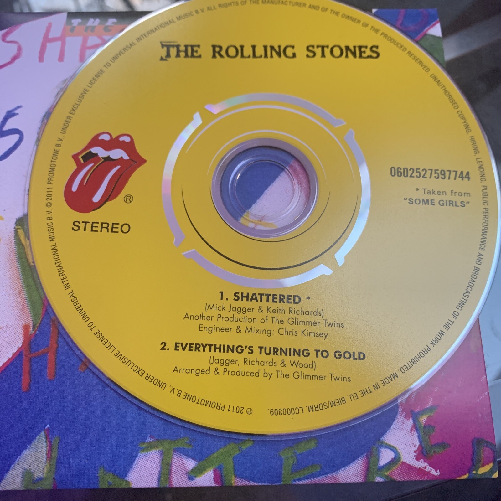 CD Rolling Stones Shattered. Everythings Turning To Gold. Cd Single NM ...