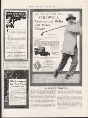 1914 COLDWELL MOWER EDWARD RAY GOLF SPORT LAWN GREEN COURSE CLUB MOTOR ...