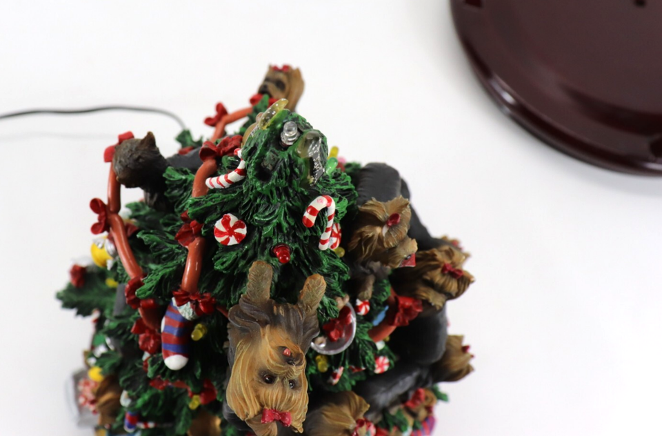Danbury Mint Yorkie Yorkshire Terrier Dog Christmas Tree Lighted ...